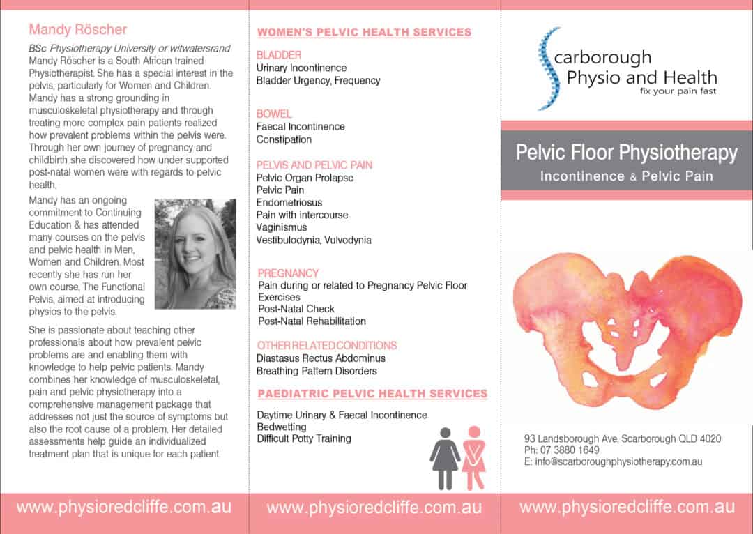 female pelvic health brochure page 1 - Scarborough Physio and Health